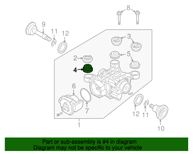 2018-2020 Volkswagen Tiguan Differential Assembly Upper Bushing 8J0-599 ...