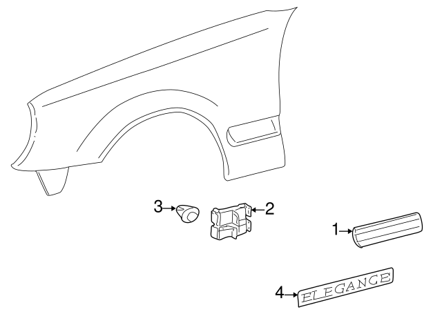 210-690-02-82-9999 - Body Side Molding 2000-2003 Mercedes-Benz ...