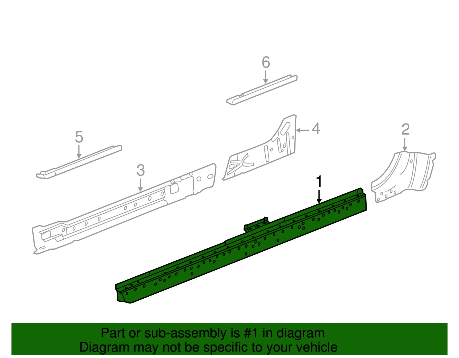 23287548 - Driver Side Body Side Outer Panel Reinforcement 2015-2020 GM ...