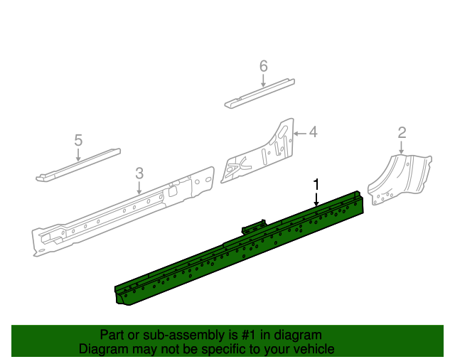 2015-2020 GM Driver Side Body Side Outer Panel Reinforcement 23287548 ...