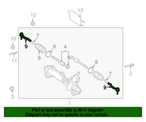 45470-09040 - Steering Tie Rod End 2004-2012 Lexus | AutoNationParts.com