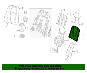 2009-2018 Audi Seat Back Panel 8R0-881-969-H-QAU | AutoNationParts.com