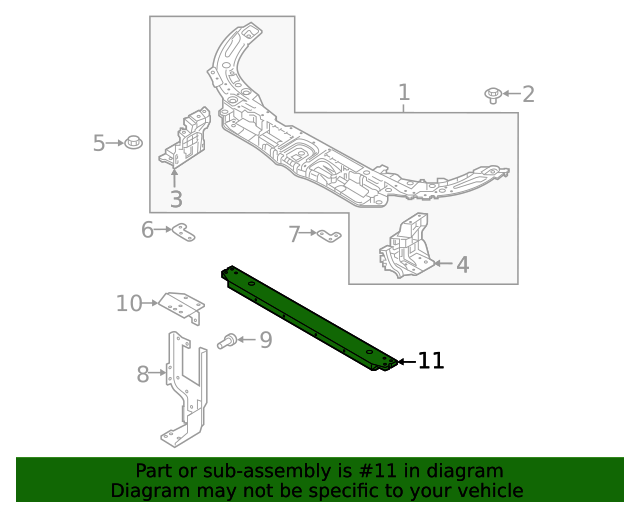 LR137900 - Radiator Support Tie Bar 2020-2023 Land Rover ...