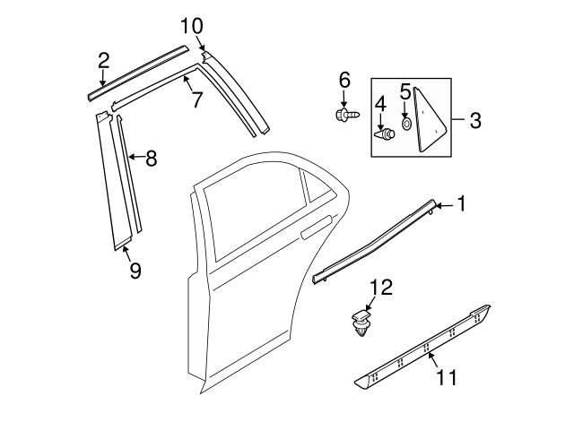2007-2012 Mazda CX-7 Side Molding Retainer Clip E114-51-W24 ...