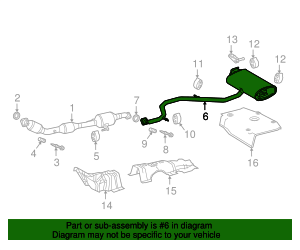 2018-2022 Toyota C-HR Muffler & Pipe 17430-0Y151 | Toyota Parts