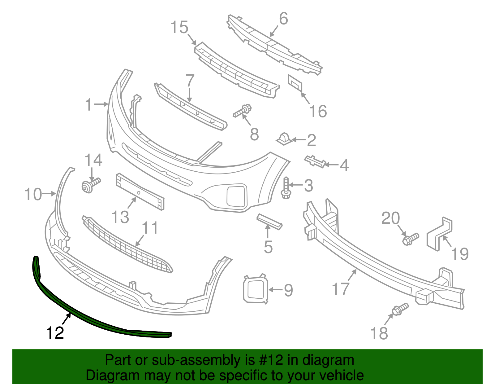 86591-1U500 - Deflector 2014-2015 Kia Sorento | Kia.Parts Store