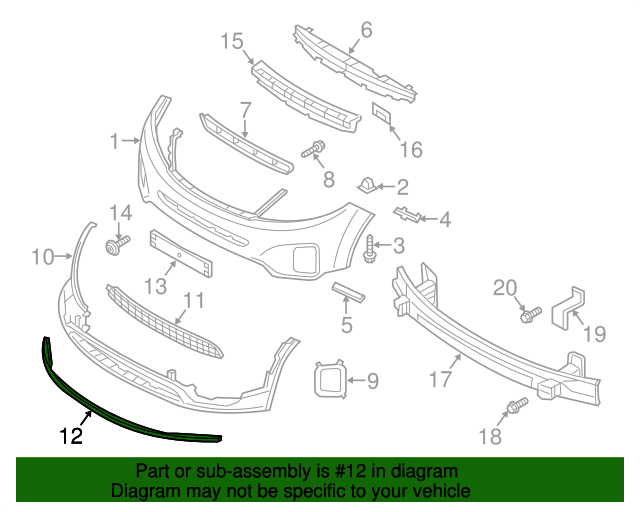 2014-2015 Kia Sorento OEM NEW 2014-15 Kia Sorento Wagon Deflector Lip ...