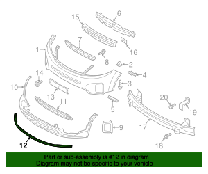 2014-2015 Kia Sorento OEM NEW 2014-15 Kia Sorento Wagon Deflector Lip ...