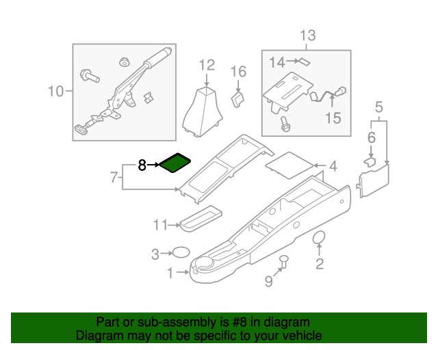 2009-2011 GM Front Floor Console Storage Tray Mat 96966772 ...