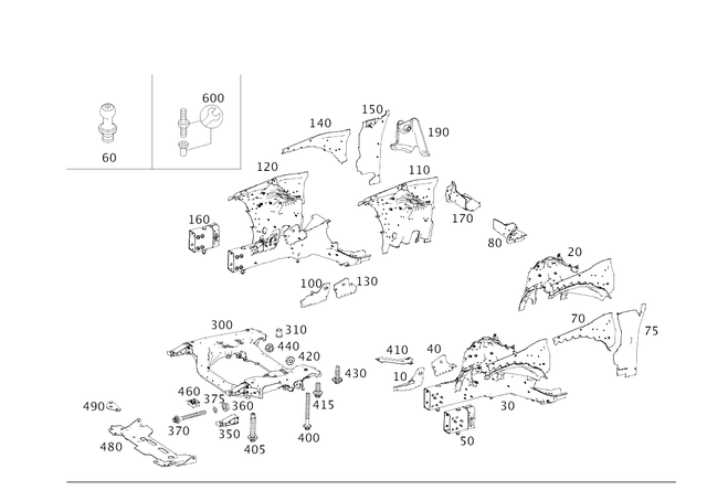 2014-2021 Mercedes-Benz Longitudinal Member 222-620-13-00 | Mercedes ...