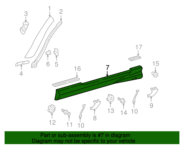 1998-2004 Mercedes-Benz Rocker Panel Guard 170-698-02-54-9999 ...