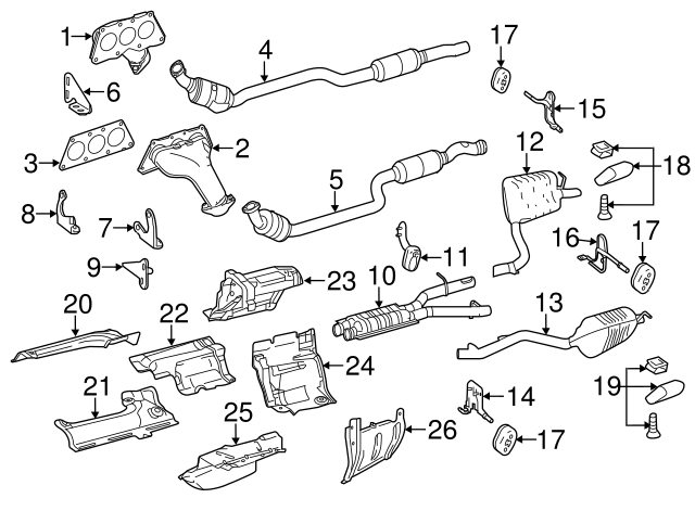 2012-2016 Mercedes-Benz Converter & Pipe 212-490-38-20 | MB OEM Parts