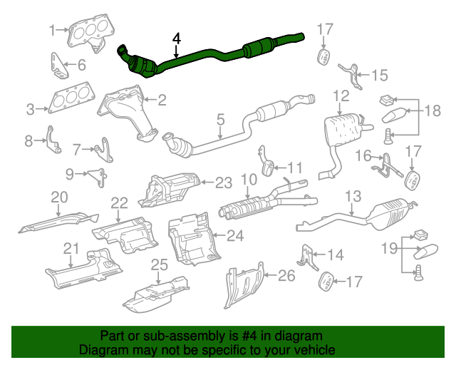 212-490-56-20 - Converter & Pipe 2013-2015 Mercedes-Benz E 400 ...