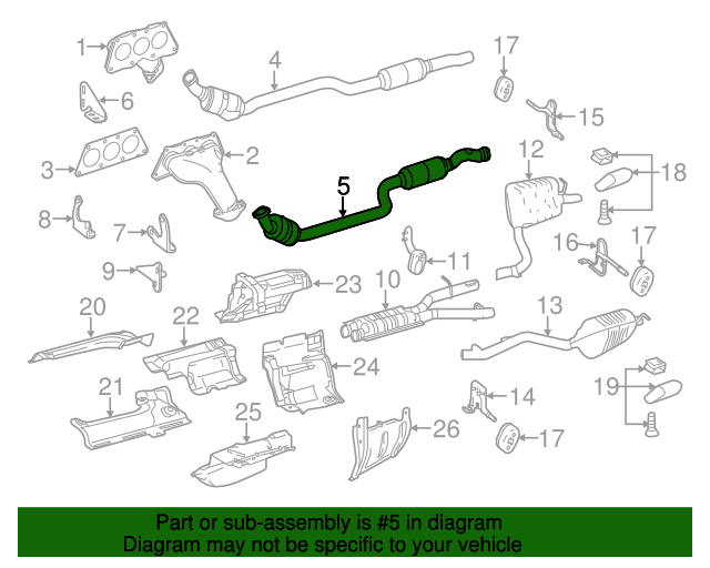 212-490-33-20-80 - Exchange Exhaust Line 2012-2016 Mercedes-Benz ...