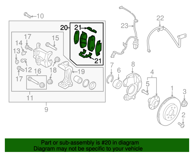 Genuine Brake Pads Front for 2018-2022 Hyundai Accent | Part# 58101 ...
