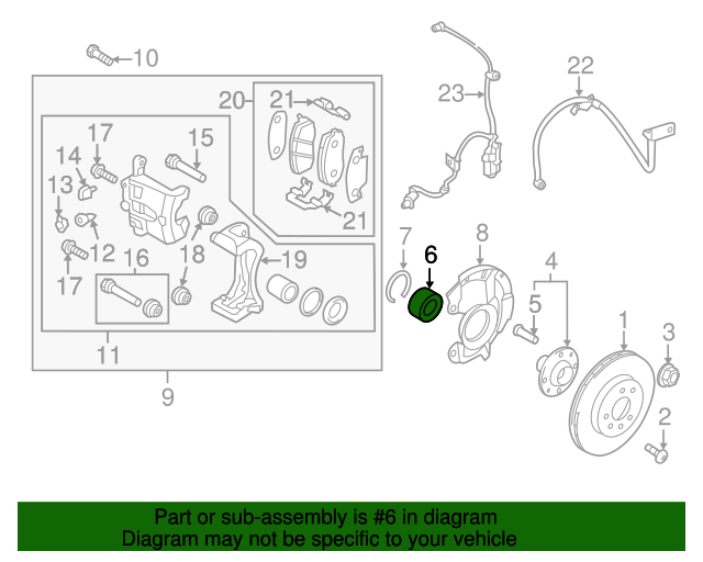 51720-H9000 - Front Wheel Bearing - 2018-2022 Hyundai Accent | World ...
