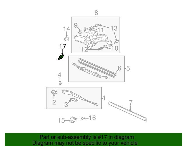 2002-2006 Honda CR-V Washer Nozzle 76850-S9A-003 | Cheaper Honda Parts