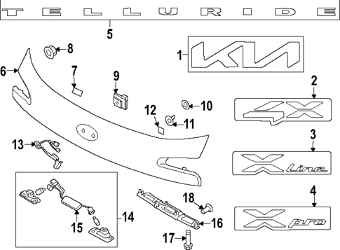 Exterior Trim - Lift Gate for 2024 Kia Telluride | OEM Parts Online