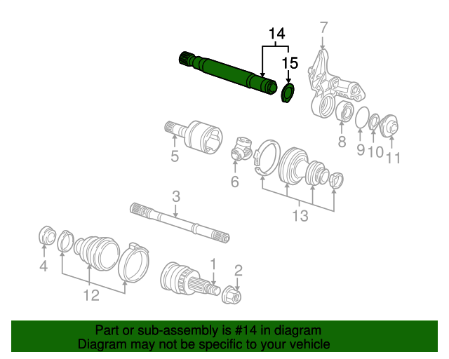 Genuine Intermediate Shaft for 1999-2009 Saab 9-5 | Part# 4926580 ...