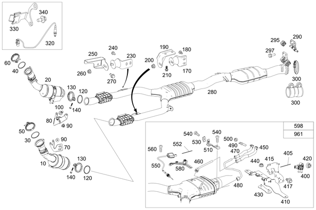 253-490-43-19 - Exhaust Gas Line 2017-2023 Mercedes-Benz GLC43 AMG ...