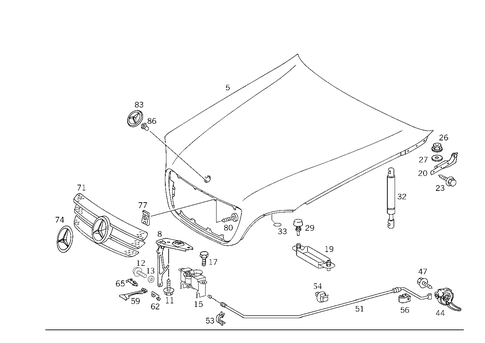 Engine Hood for 2004 Mercedes-Benz ML 500 | Mercedes-Benz USA Parts