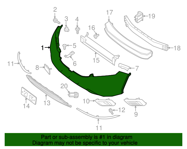 2015-2018 Nissan Murano Bumper Cover 62022-5AA0H | TascaParts.com
