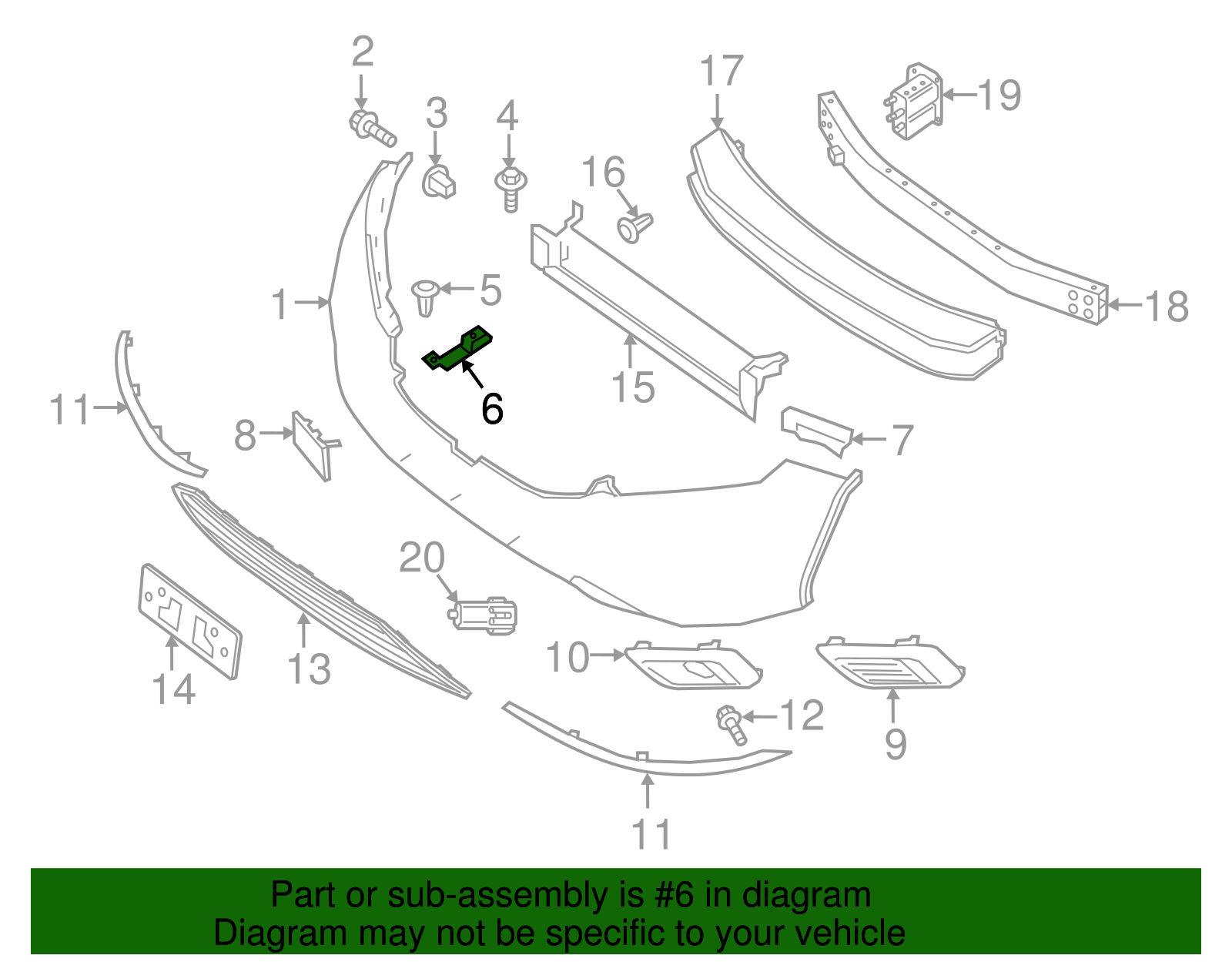 2015-2018 Nissan Murano Bumper Cover Retainer 62245-5AA0A | Sullivan ...