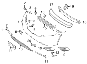 62330-9HS0A | Nissan Grille-Radiator Lower - Genuine OEM | 623309HS0A ...