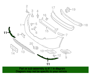 2015-2018 Nissan Murano Right Passenger Front Bumper Lower Chrome ...