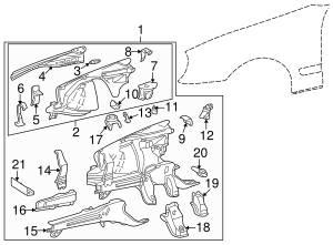 208-620-21-61 - Apron Assembly 1998-2003 Mercedes-Benz | Mercedes-Benz ...