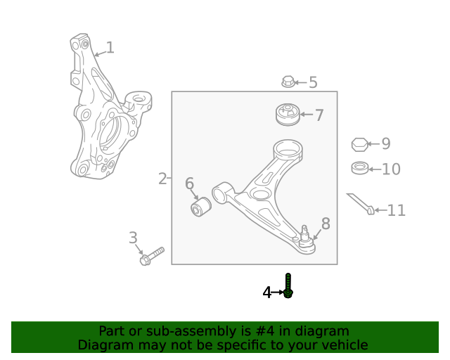2010-2024 Kia Lower Control Arm Front Bolt 54561 2E100 | TascaParts.com