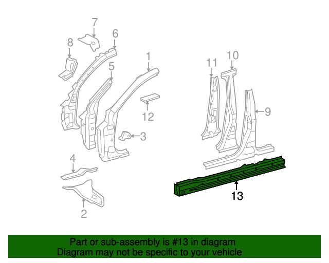 2006-2014 Lexus Rocker Panel 61402-53020 | OEM Parts Online