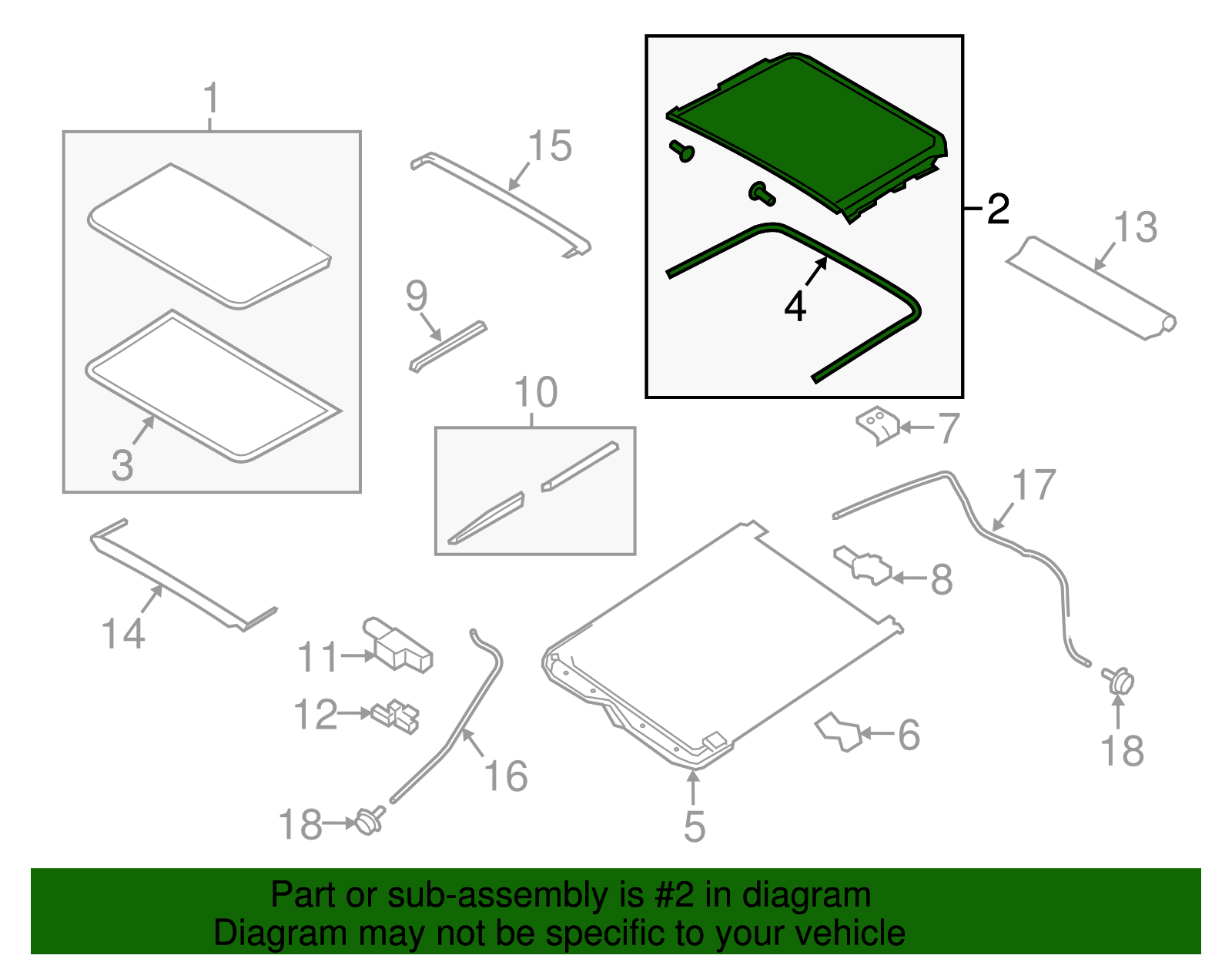 2014-2020 Nissan Rogue Sunroof Glass 916044BA0A | Nissan Canada