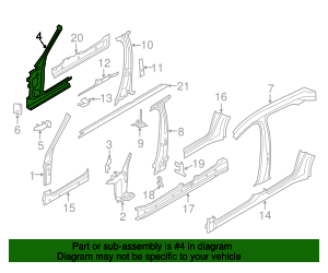 Genuine Porsche 971-810-007-Y-GRV |Inner Hinge Pillar | FREE Shipping ...