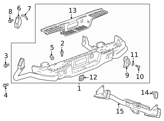 2019 Chevrolet Colorado Black Rear Bumper Impact Bar 84654066 GM ...