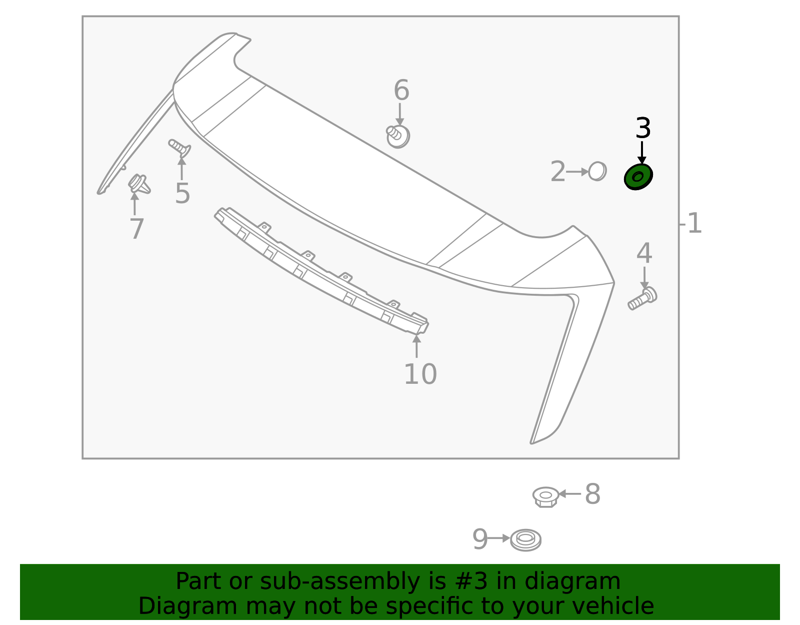 87216-R5000 - Spoiler Pad 2021-2024 Kia Sorento | Kia.Parts Store