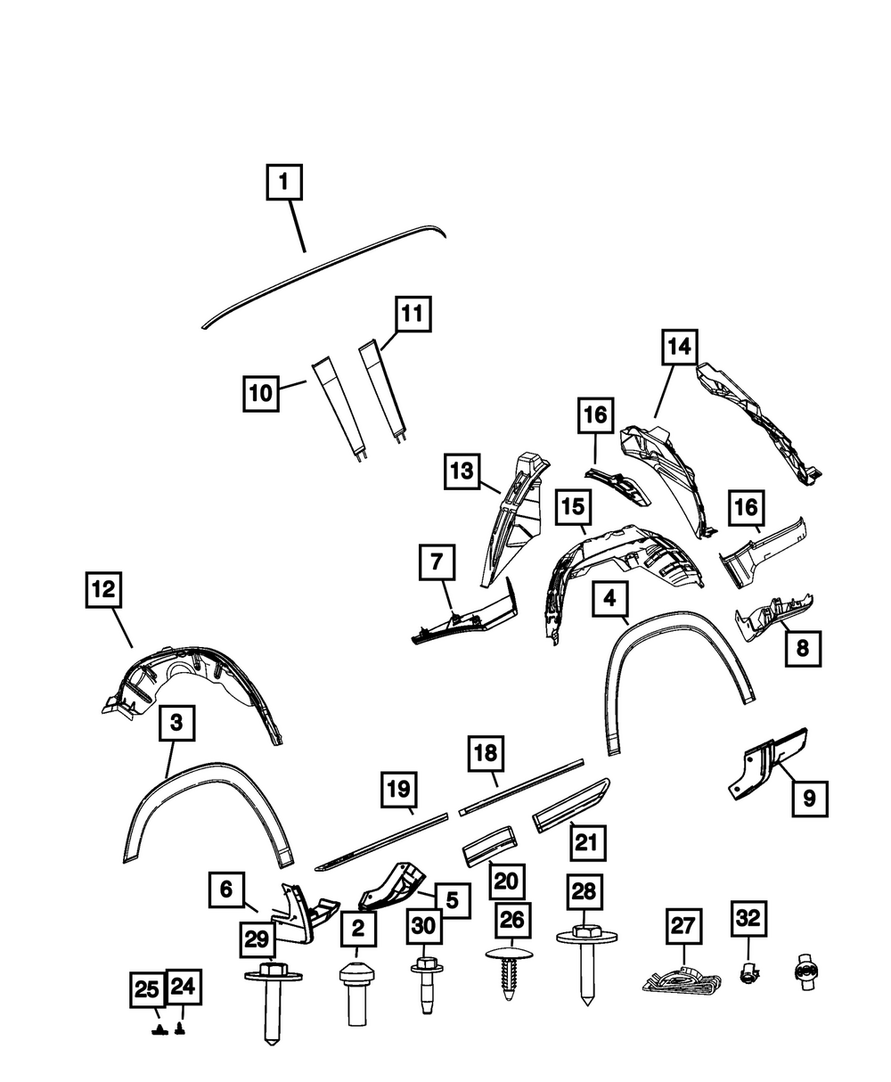 2019-2025 Ram 1500 Attaching Clip 68499020AA | My Mopar Parts