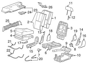 25816478 GM Light Cashmere Rear Passenger Side Seat Cushion Trim Panel ...