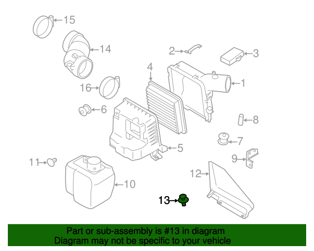 909140038 - Air Inlet Duct Clip - 2008-2010 Subaru | World OEM Parts Subaru
