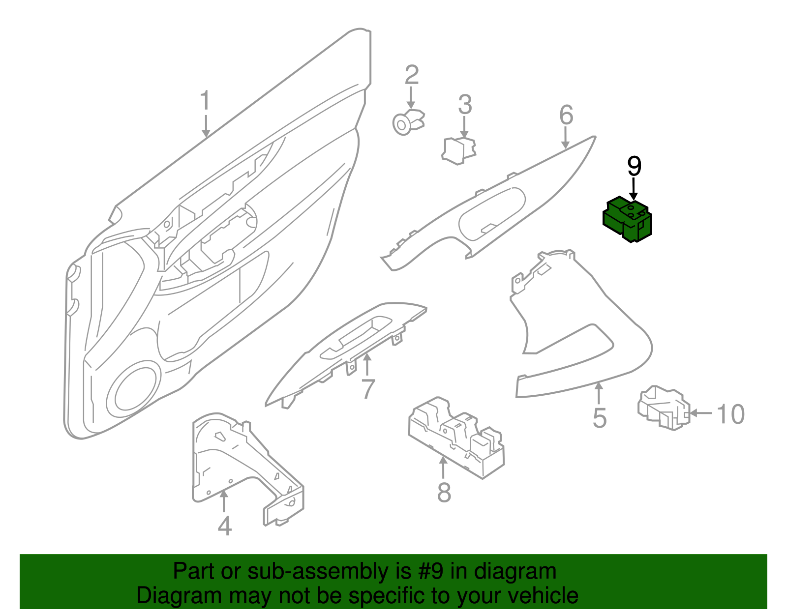 25570-3TA3A - Mirror Switch 2017-2023 Nissan | Nissan Parts ...