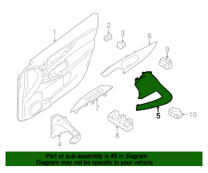2015-2020 Nissan Rogue Handle Cover 80945-5HA0B | Temecula Nissan Parts