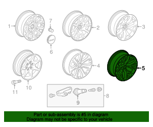 2017-2020 GMC 22x9-Inch Aluminum Wheel 23217243 GM | GMPartsDirect.com