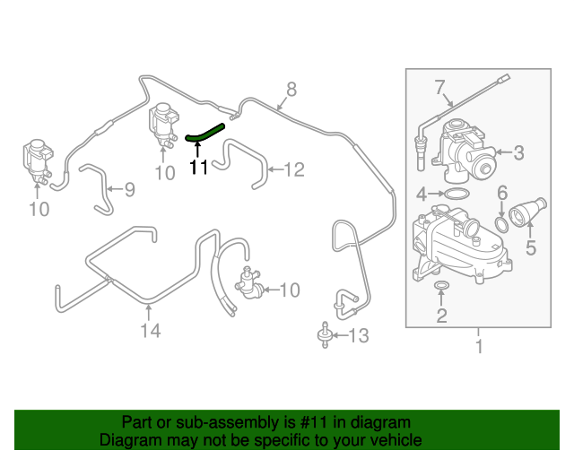 2009-2012 Volkswagen Touareg Hose 059-131-492-AB | OEM Parts Online