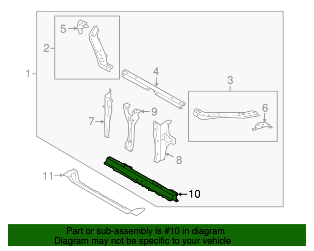 2012-2020 Subaru Lower Tie Bar 53029FJ0709P | Subaru Parts Store