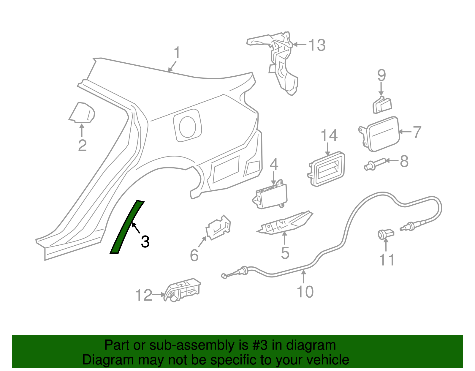 2012-2014 Toyota Camry Quarter Panel Protector 58748-06070 | Toyota ...