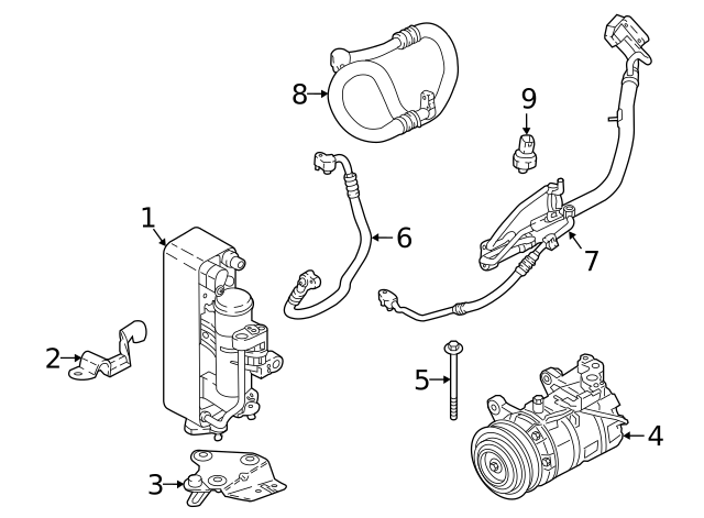 64-53-9-337-135 - A/C Refrigerant Suction Hose 2016-2022 BMW ...