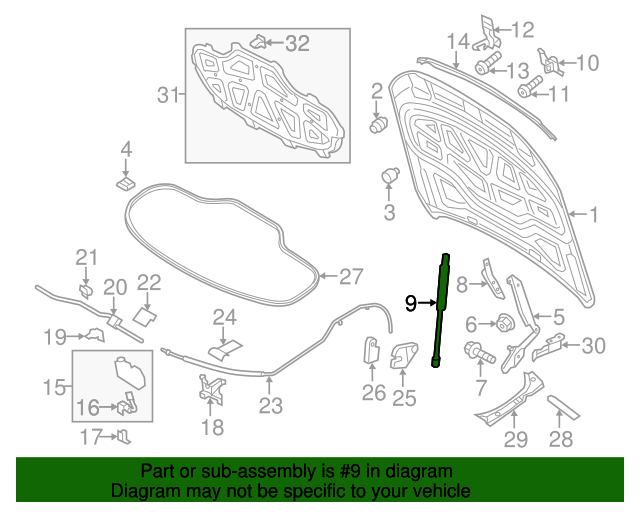 Audi OEM Support Cylinder Part# 4H0-823-359-D | OEM Vehicle Parts