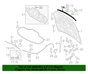 2011-2014 Audi Front Seal 4H0-823-739-C | Audi OEM Parts Online