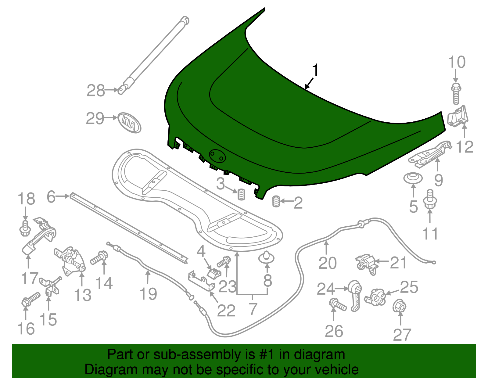 66400-B2000 - Hood 2014-2019 Kia Soul | Kia.Parts Store
