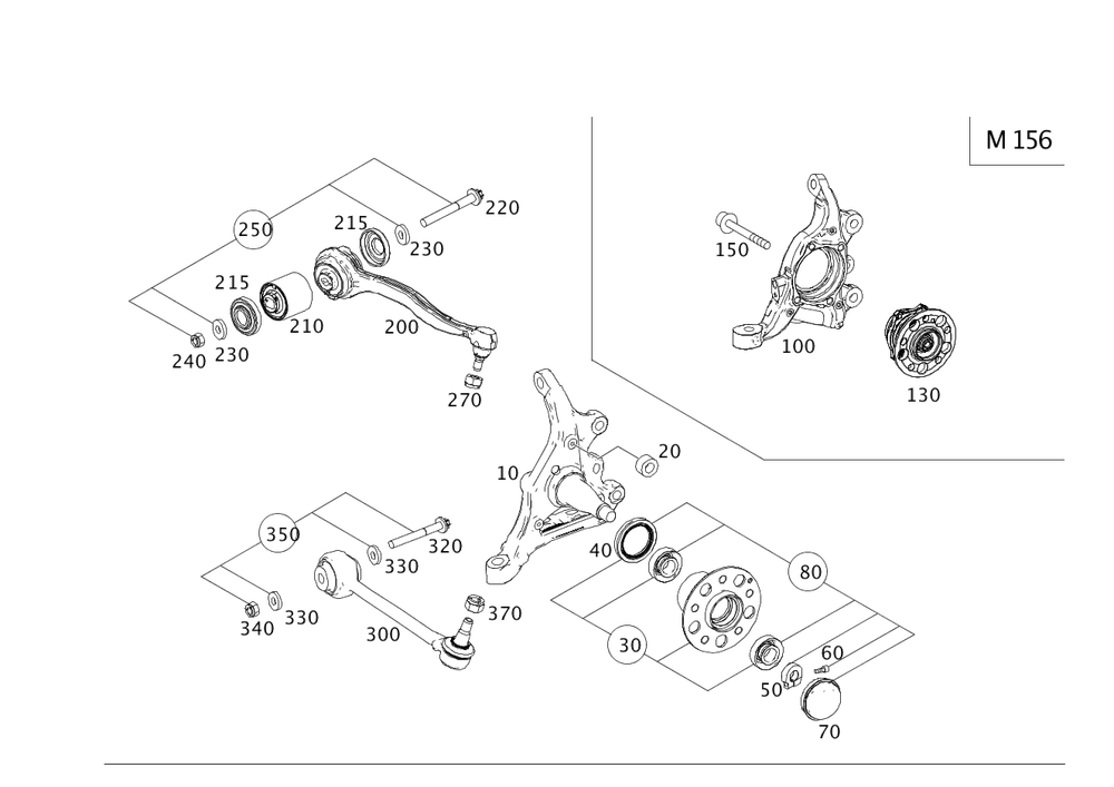 204-330-01-07 - Transverse Control Arm 2008-2014 Mercedes-Benz C63 AMG ...